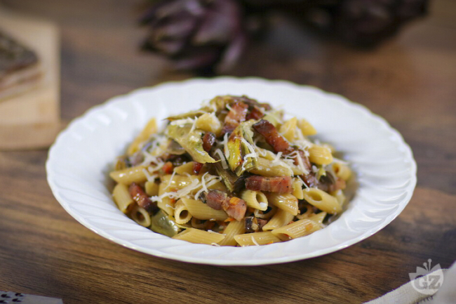 Pasta sabrosa con alcachofas - Recetas italianas de GialloZafferano
