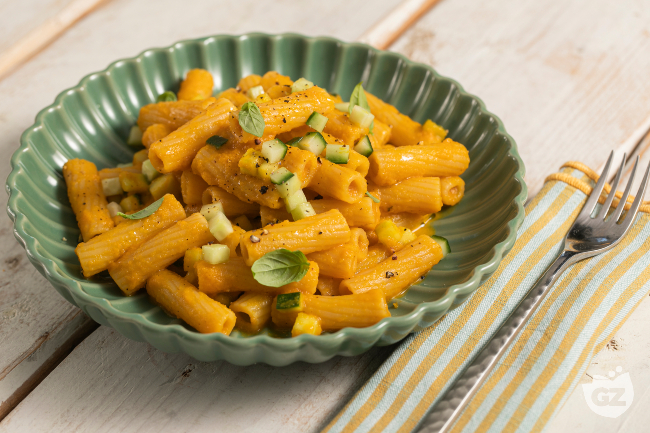 Pasta fría con crema de zanahorias asadas - Recetas italianas de ...